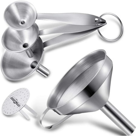 Stainless Steel Kitchen Funnels Set of 4, 3 Pieces Mini Funnels with ...