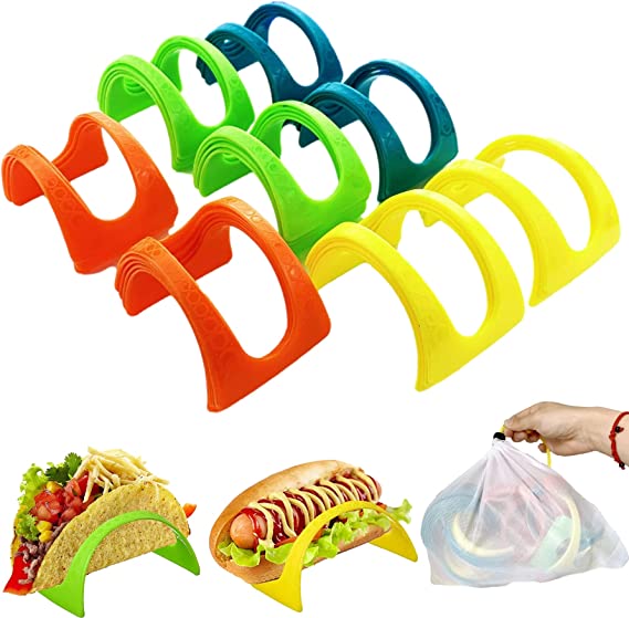 24 Pcs Taco Holder Random Colors Taco Stands Taco Rack Microwave Safe ...