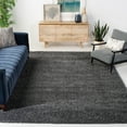 SAFAVIEH California Solid Plush Shag Area Rug, Dark Grey, 6'7" x 6'7 ...