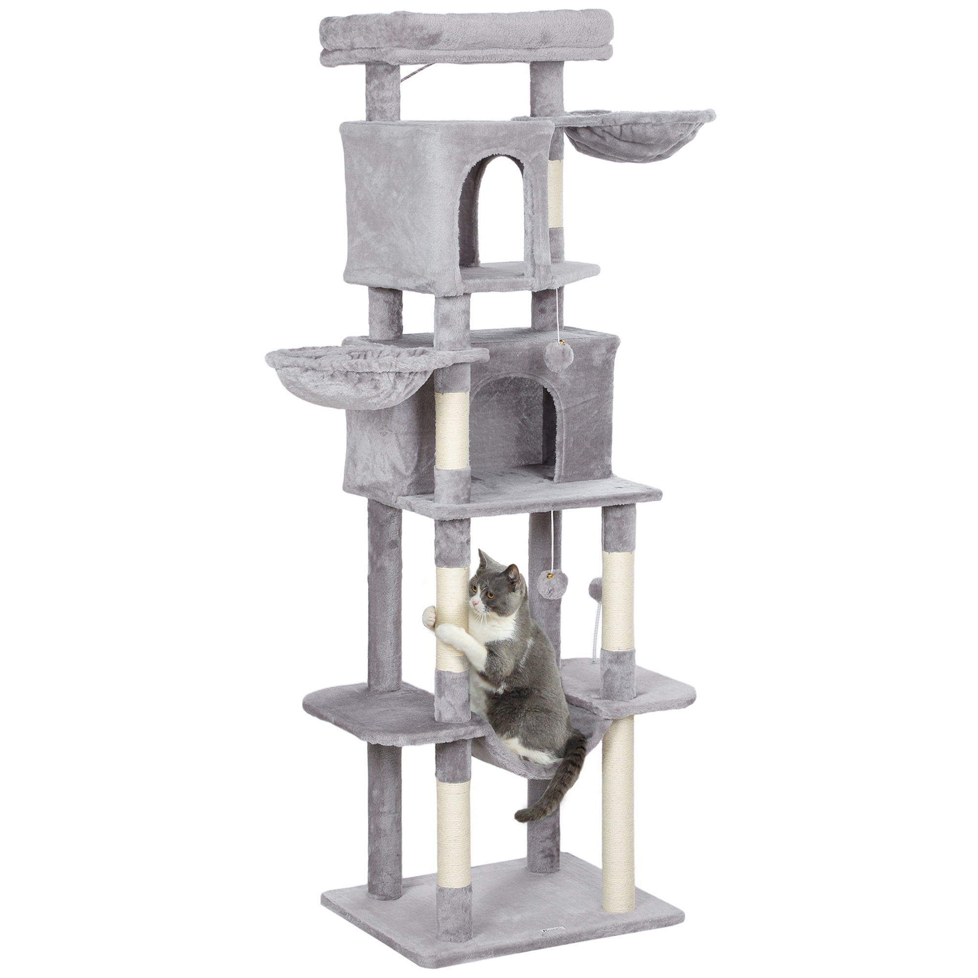 Click here for Pawhut 69 Cat Tree  Cat Tower With 2 Condos  Light... prices