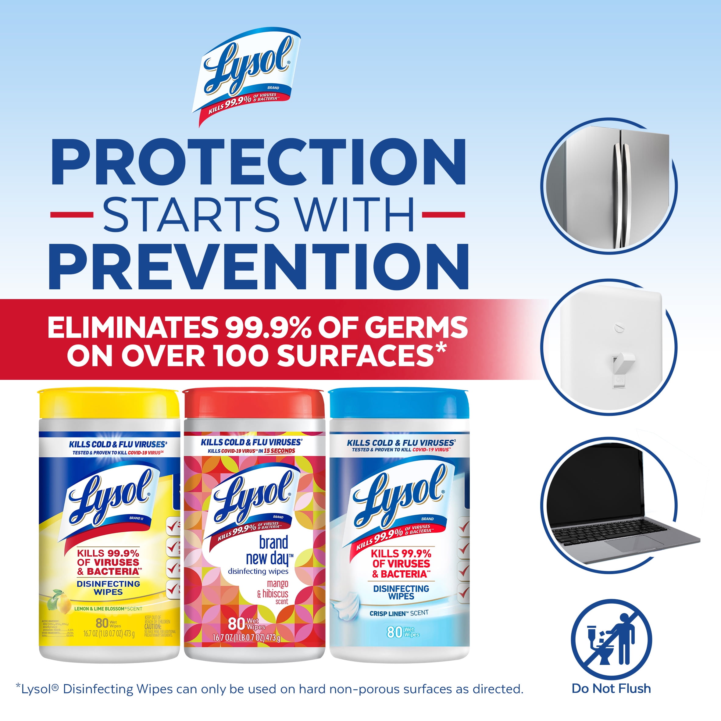 Lysol Disinfectant Wipes Bundle, Multi-Surface Antibacterial Cleaning ...