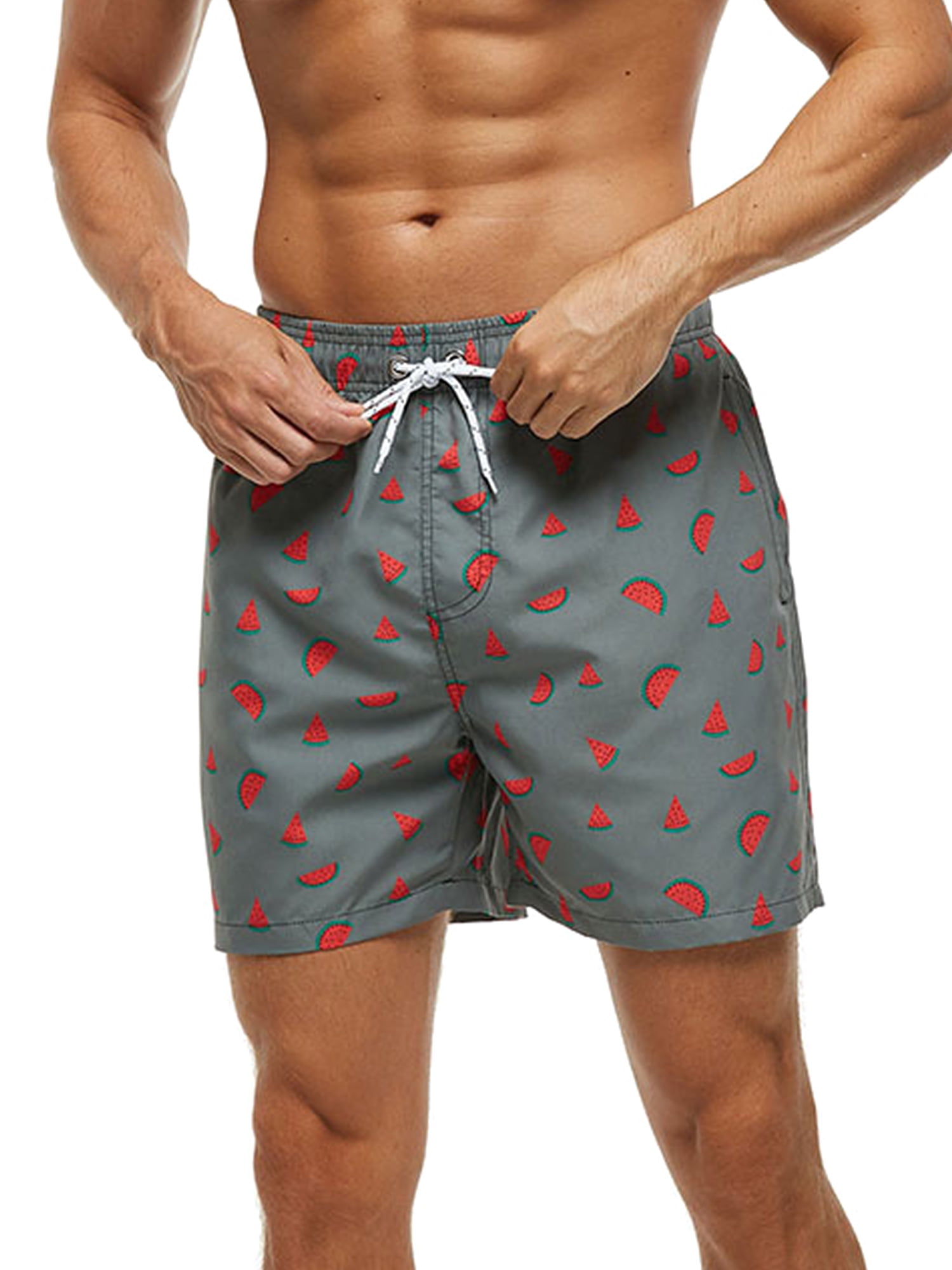 Luxplum Men Beach Pants High Waist Boardshorts Pocket Swimsuit Hawaiian ...