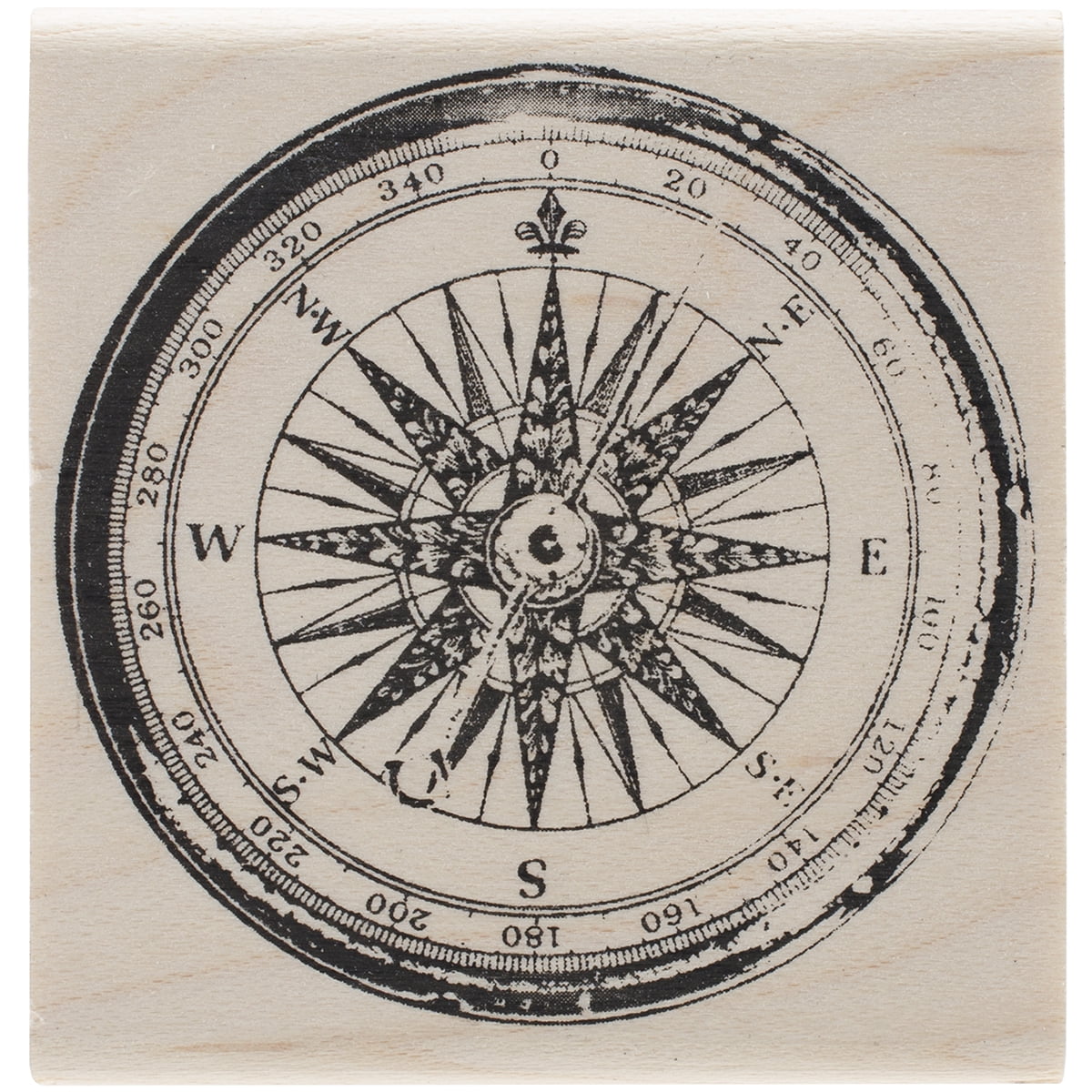 Tim Holtz Mounted Red Rubber Stamp 2"X2"-Compass - Walmart.com