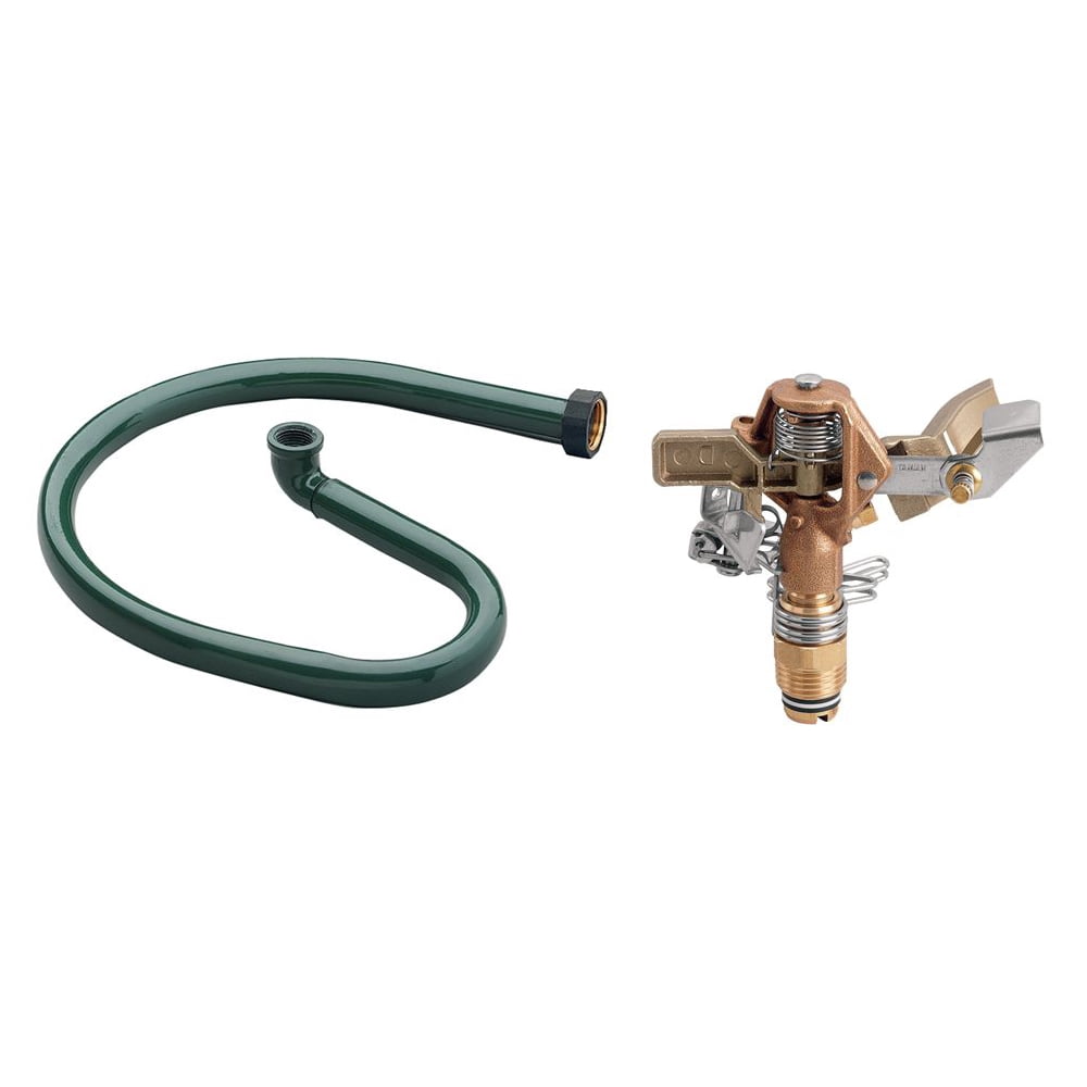 Orbit Brass Impact Sprinkler Head and Metal Ring Base Bundle - Walmart ...