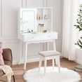 BEWISHOME Vanity Desk with LED Lights, Aesthetic Beauty Storage, Makeup ...