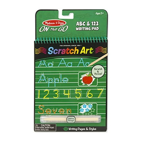 Melissa & Doug On the Go Scratch Art: ABC & 123 Writing Pad With Stylus ...