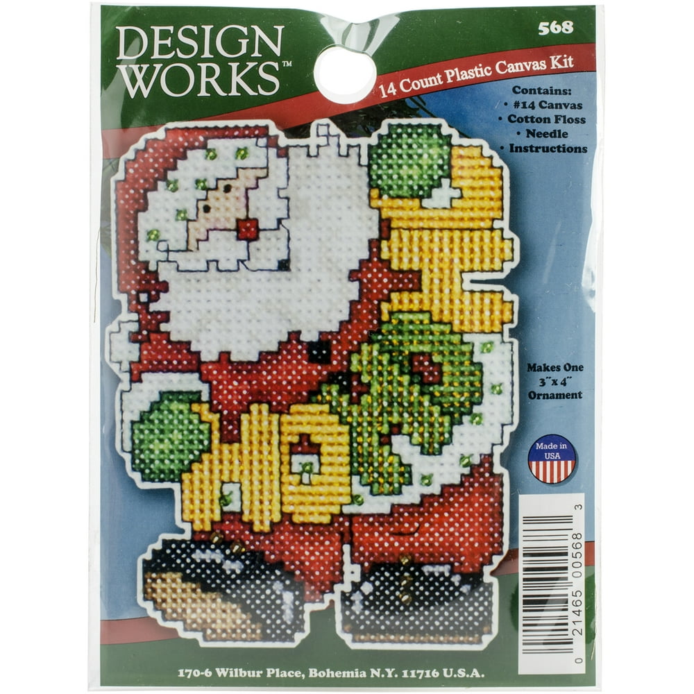Design Works Plastic Canvas Ornament Kit 4"X3"-Ho Ho Santa (14 Count ...
