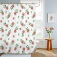 Bathroom Shower Curtain Floral Leaves on White Background Waterproof ...