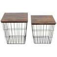 Lavish Home End Tables Set of 2 - Square Nesting Tables with Storage ...