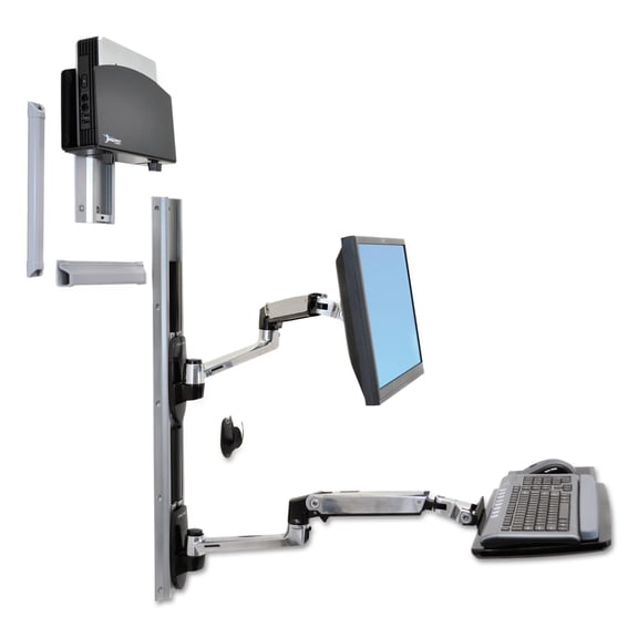 "Ergotron StyleView sv40 Medical Laptop Cart, Up to 17.3"" Screen, Gray ...