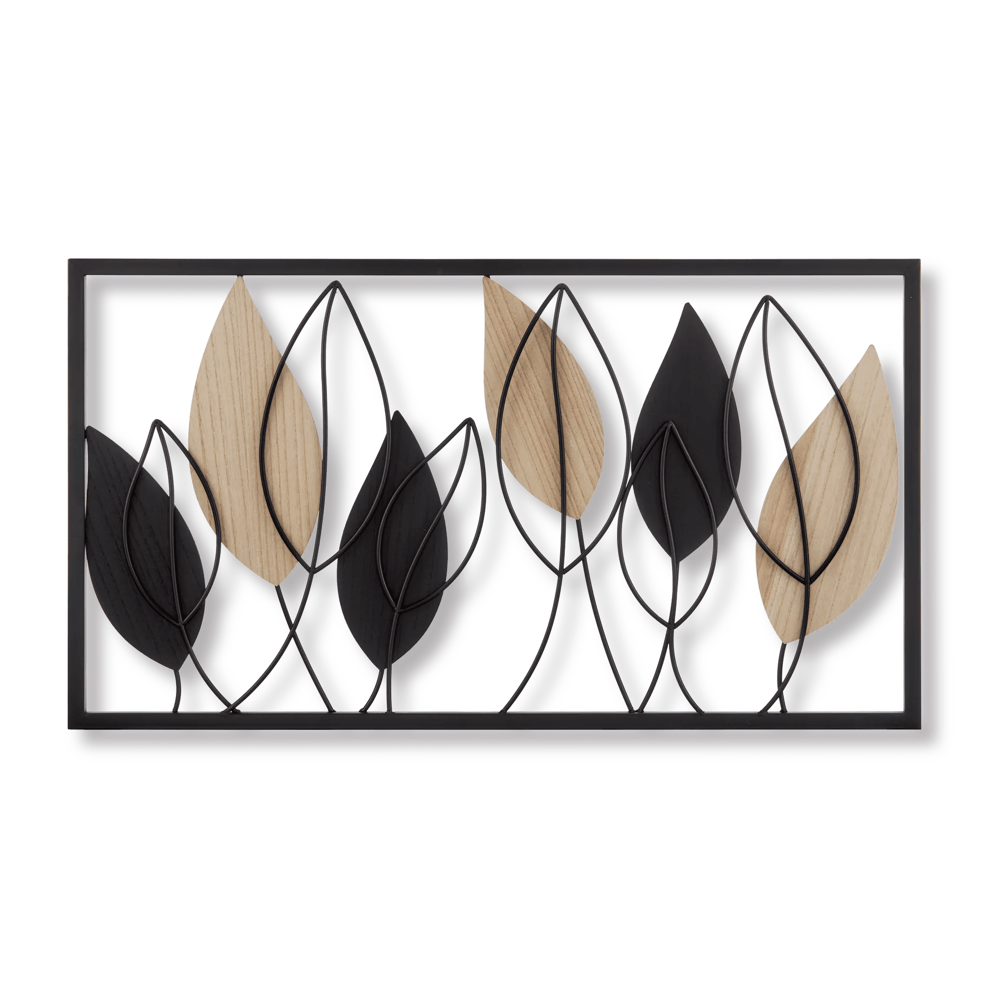 Click here for Bouclair Black Framed Metal & Wood Leaves Wall Art... prices