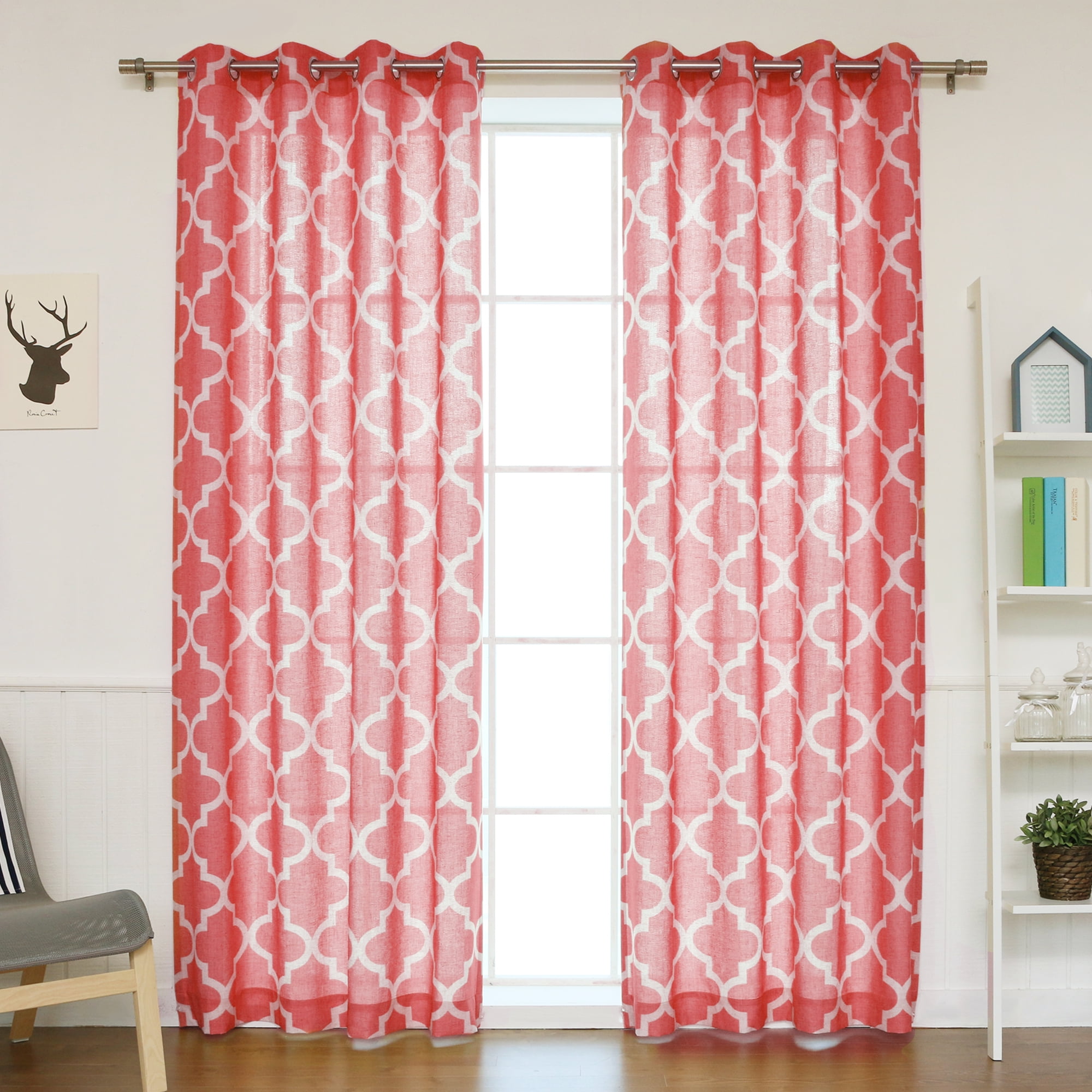 Quality Home Flex Linen Blend Moroccan Nickel Grommet Curtains ...