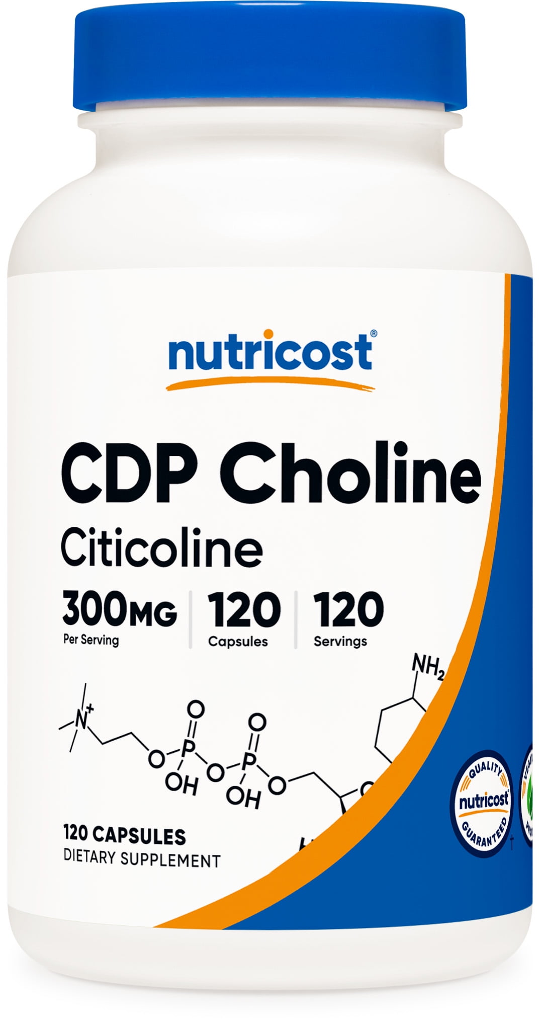 Nutricost CDP Choline (Citicoline) 300mg, 120 Vegetarian Capsules - Non ...