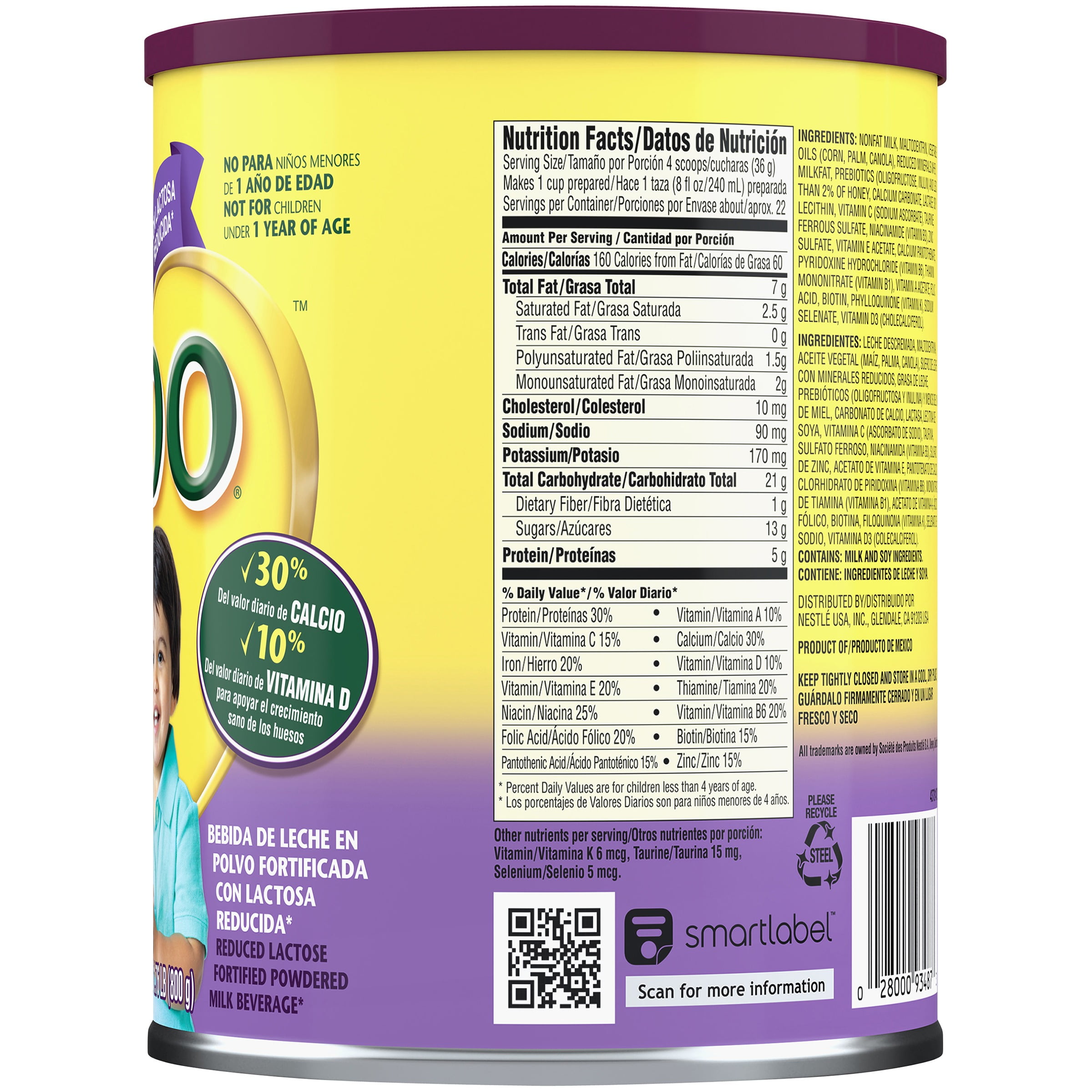 Nido Milk Nutrition Label - Bios Pics