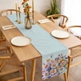 Blue White Daisy Flowers Cotton Linen Table Runner Spring Plants ...