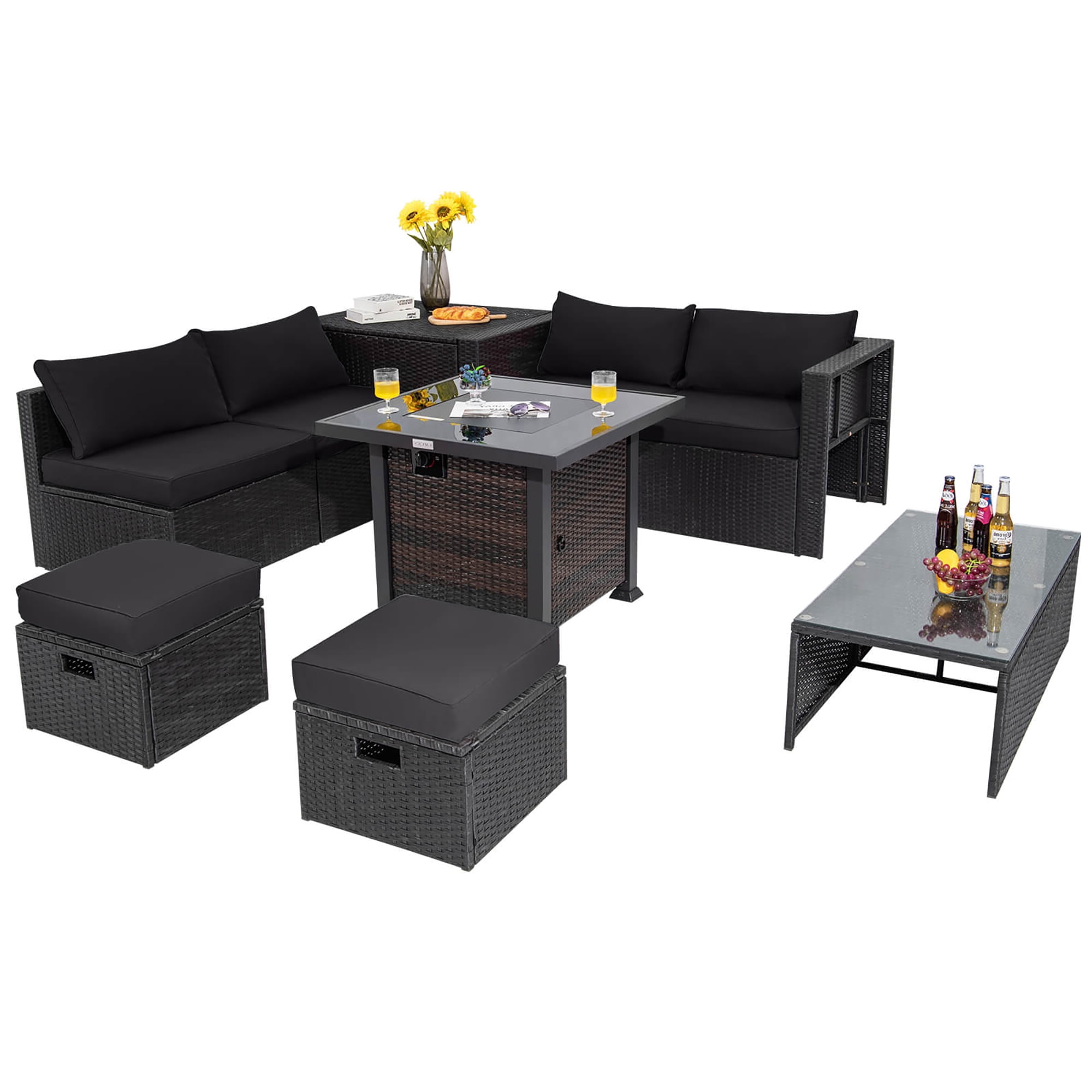Click here for Gymax 9pcs Furniture Set W/ 32 Fire Pit Table 50 0... prices