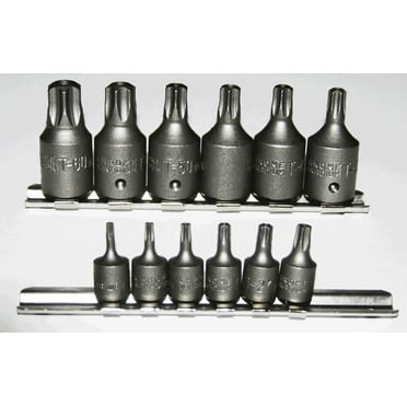 Crescent Assorted Sizes x 1/4 and 3/8 in. drive SAE 6 Point Torx Bit ...