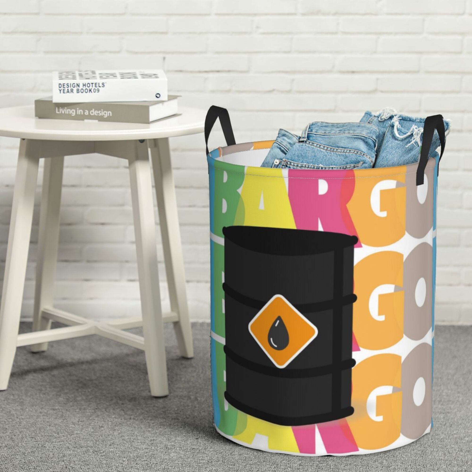 YFYANG Waterproof Laundry Hamper, Colorful Monogram Laundry Basket ...