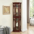 Eyisean 70" Vintage Lighted Corner Curio Cabinet, Glass Display Cage ...