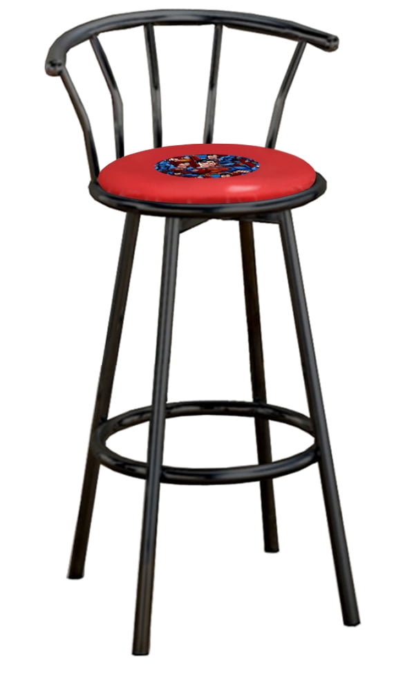 The Furniture King Bar Stool Black Metal Finish with a Comic Superhero ...