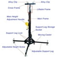 EQCOTWEA Crank Stand with Outriggers Stage Lighting Truss System with 4 ...