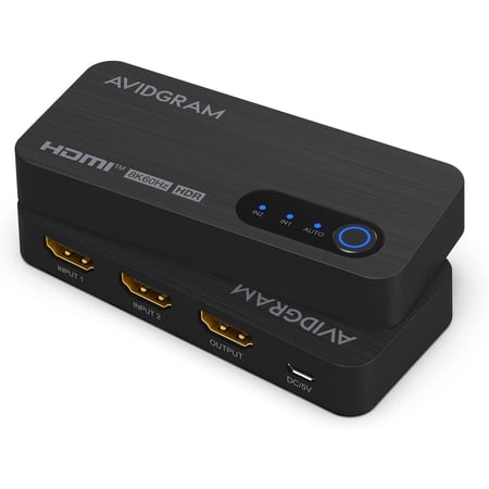 HDMI 2.1 Switch 8K, HDMI Switcher 2 in 1 Out, 2 Port 4K 120Hz Auto HDMI ...
