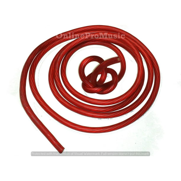 20' FT 4 GAUGE GA AWG RED WIRE CABLE POWER GROUND PRIMARY AMP FLEXIBLE ...