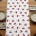 Cherry Burlap Cotton Table Runner 18x72 Inches Long, Modern Simple Red ...