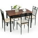 Costway 5 Piece Dining Set Wood Metal Table and 4 Chairs Kitchen ...