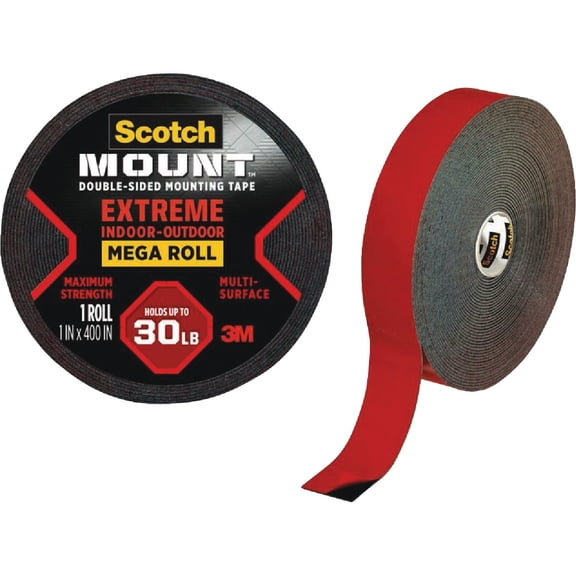3M Scotch Extremely Strong Mounting Adhesive Tape - 1 Roll, 1 in x 400 ...