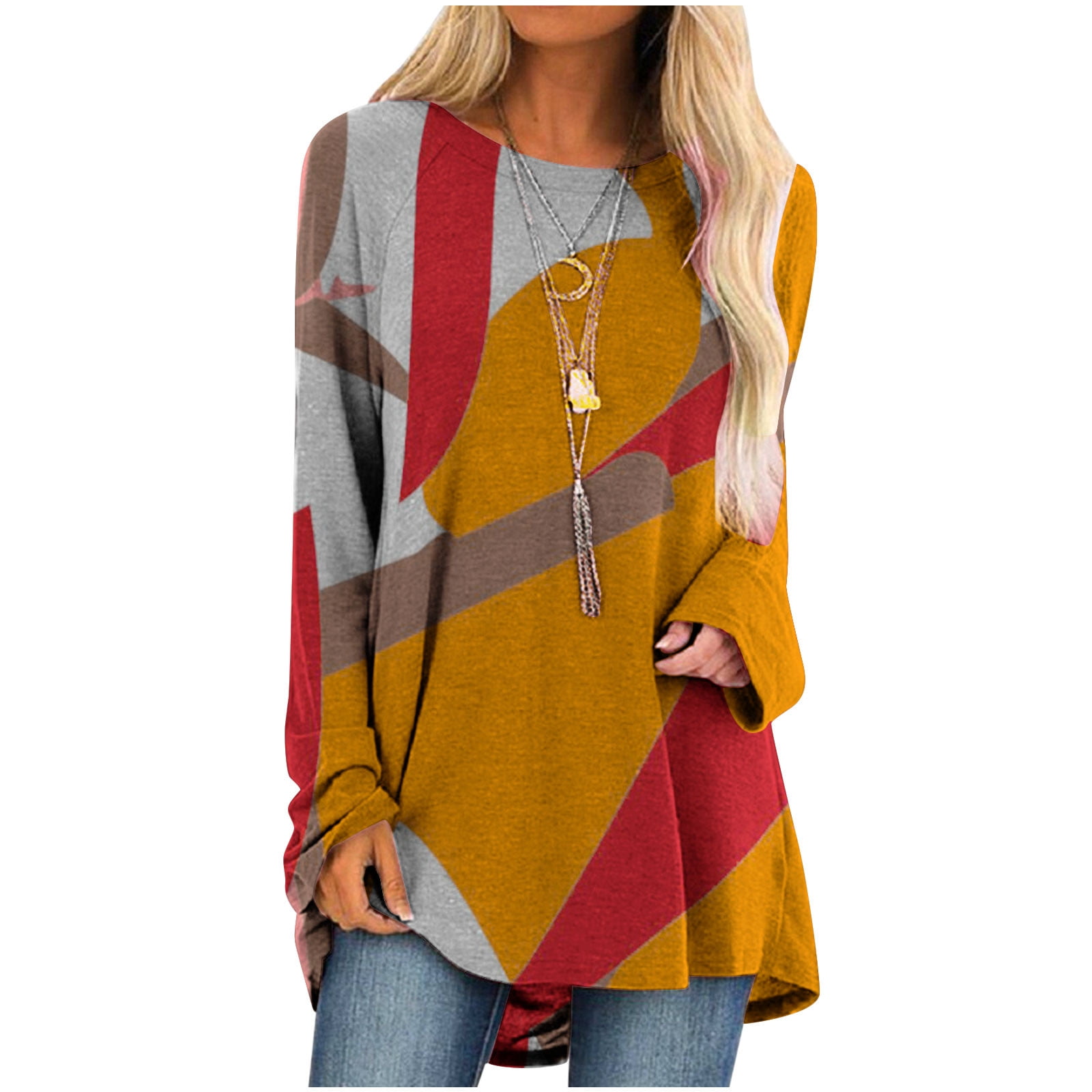 Scyoekwg Womens Tunic Tops To Wear with Leggings Dressy Casual Color ...