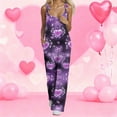 Fgvctg Valentine's Day Womens Overalls Wide Leg Pant Holiday Love Heart ...
