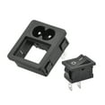 C8-8 Panel Mount Plug Adapter AC 250V 6A 2 Pins 2mm Buckle IEC Inlet ...