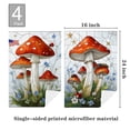 A painting of a group of mushrooms with ladybugs on themkitchen towel4 ...