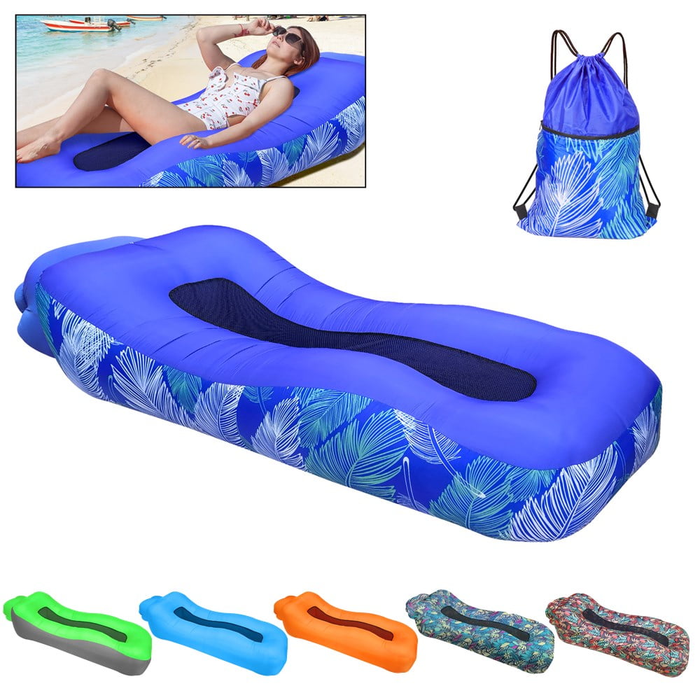 TOPCHANCES Inflatable Lounger, Portable Ergonomic Beach Air Bed Sofa ...
