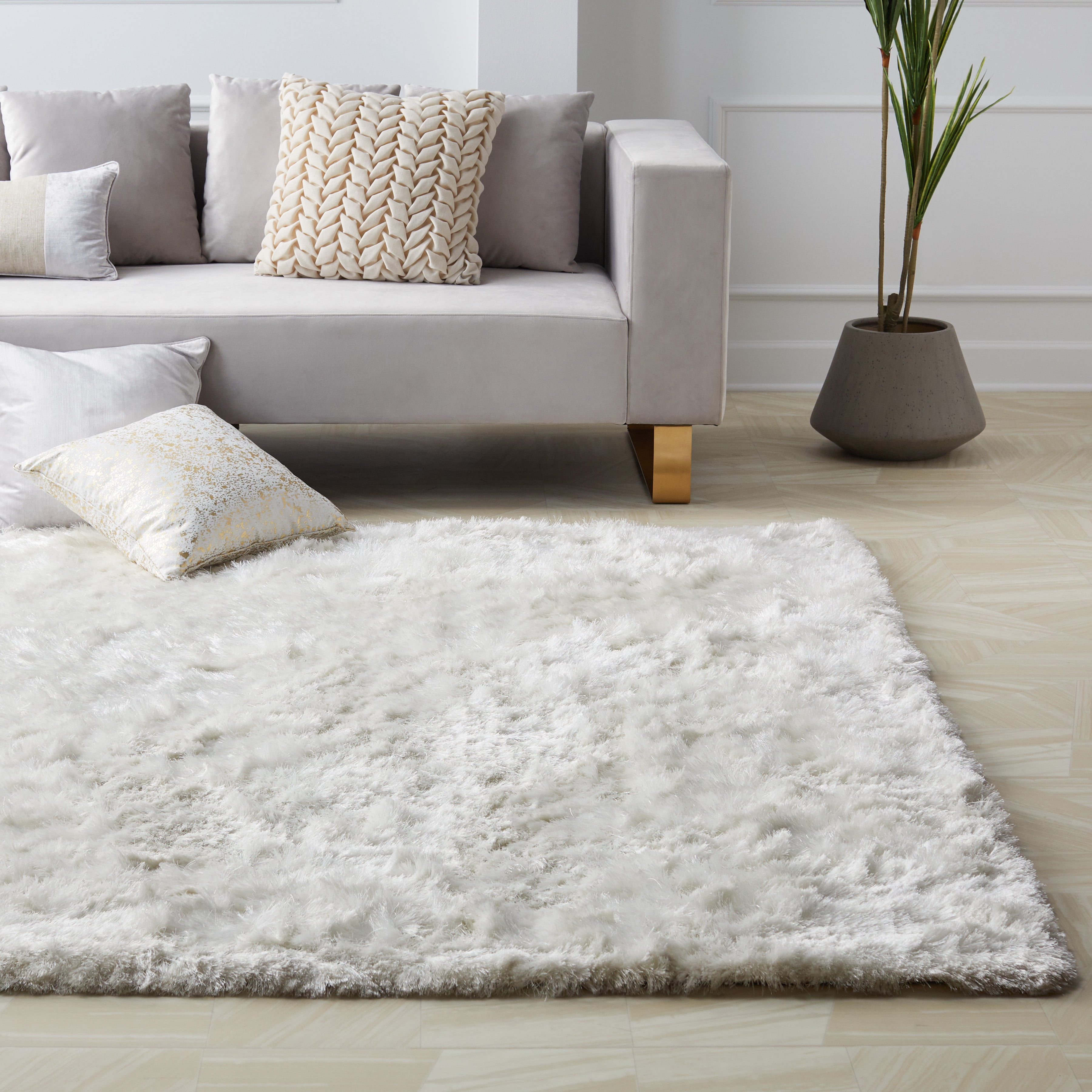 MoDRN Glam Hand Woven Shag Area Rug - Walmart.com