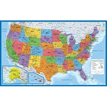 24x36 United States, USA, US Premier Wall Map Paper Folded - Walmart.com