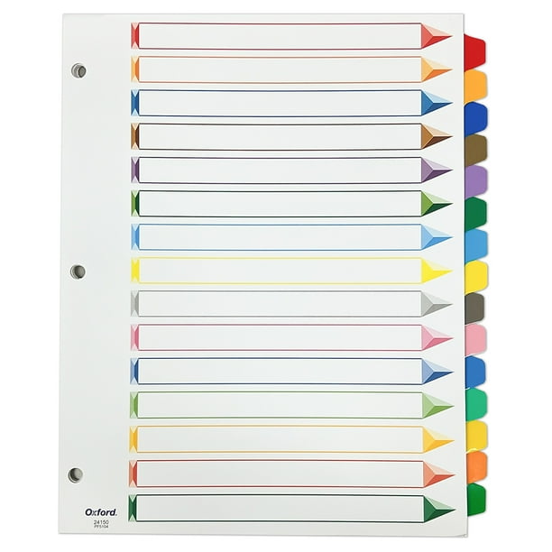 Separador Índice Oxford Omni-Dex 15 cejas de color surtido Tamaño Carta ...