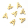 304 Stainless Steel Charms Letter.A Real 18K Gold Plated 11x10x0.8mm ...