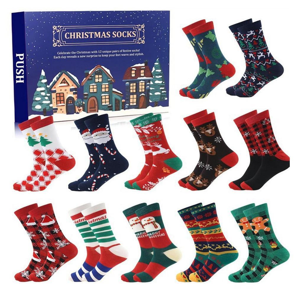 Polyester Christmas Sock Advent Calendar for Men 2024 with Unique ...
