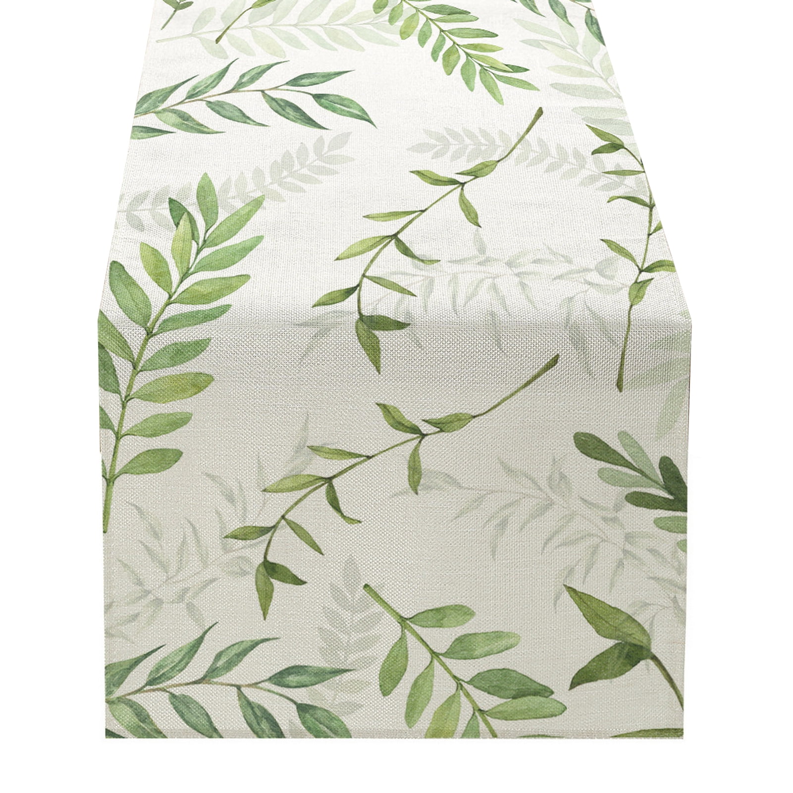 DISHAN Botanical Print Table Runner - Summer Farmhouse Rustic Greenery ...