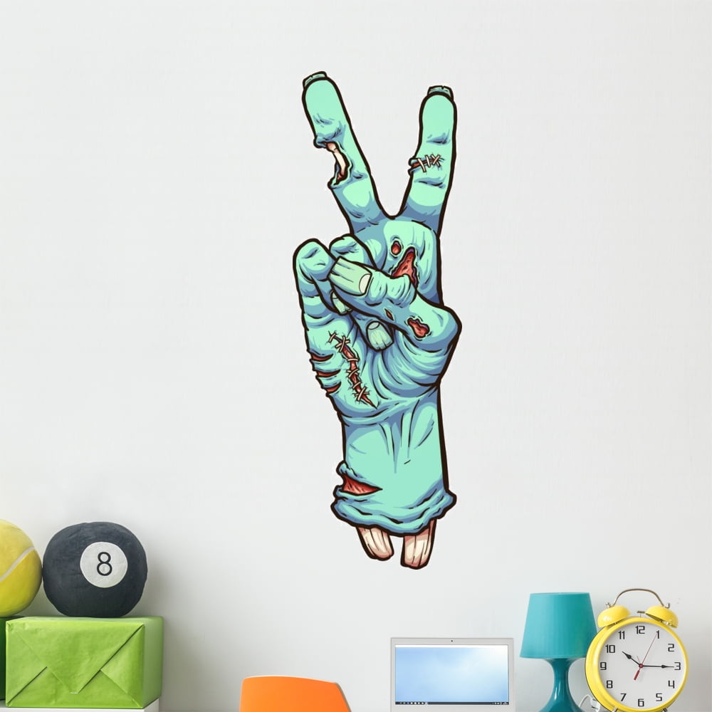 Peace Hand Sign Zombie Wall Decal Wallmonkeys Peel and Stick Graphic ...