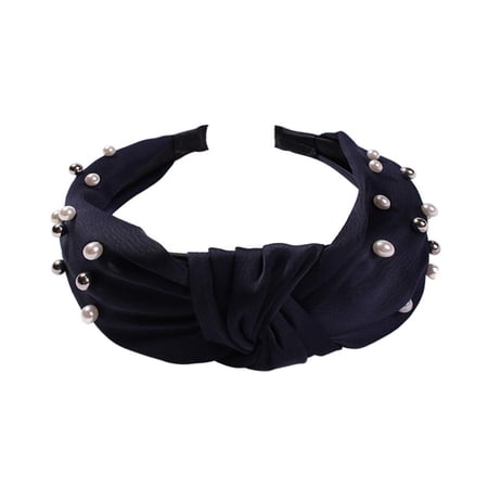 Boho Pearl Headbands Cross Turban Hair Bands Sport Yoga Head Wrap No ...