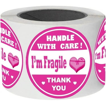 Handle with Care Stickers,2 inch Kraft Paper Shipping Fragile Warning ...