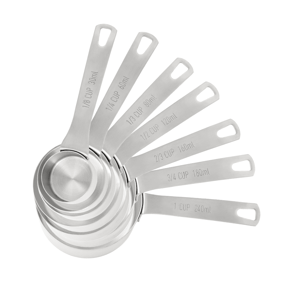Chef Pomodoro Stainless Steel Measuring Cup Set, Nested and Stackable ...