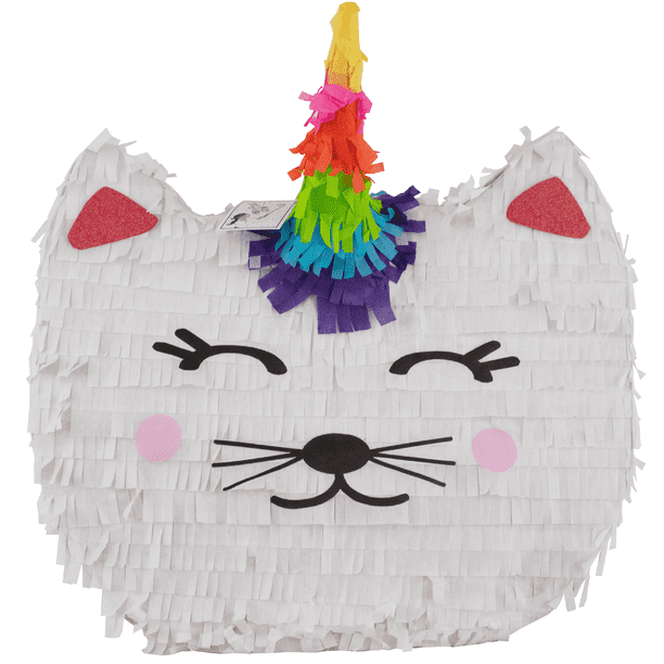 Cat Unicorn Party Pinata, White, 18.5in x 17.5in - Walmart.com