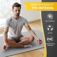 Gray 72" x 32" x 6mm TPE Yoga Mat for Pilates and Fitness Workouts ...