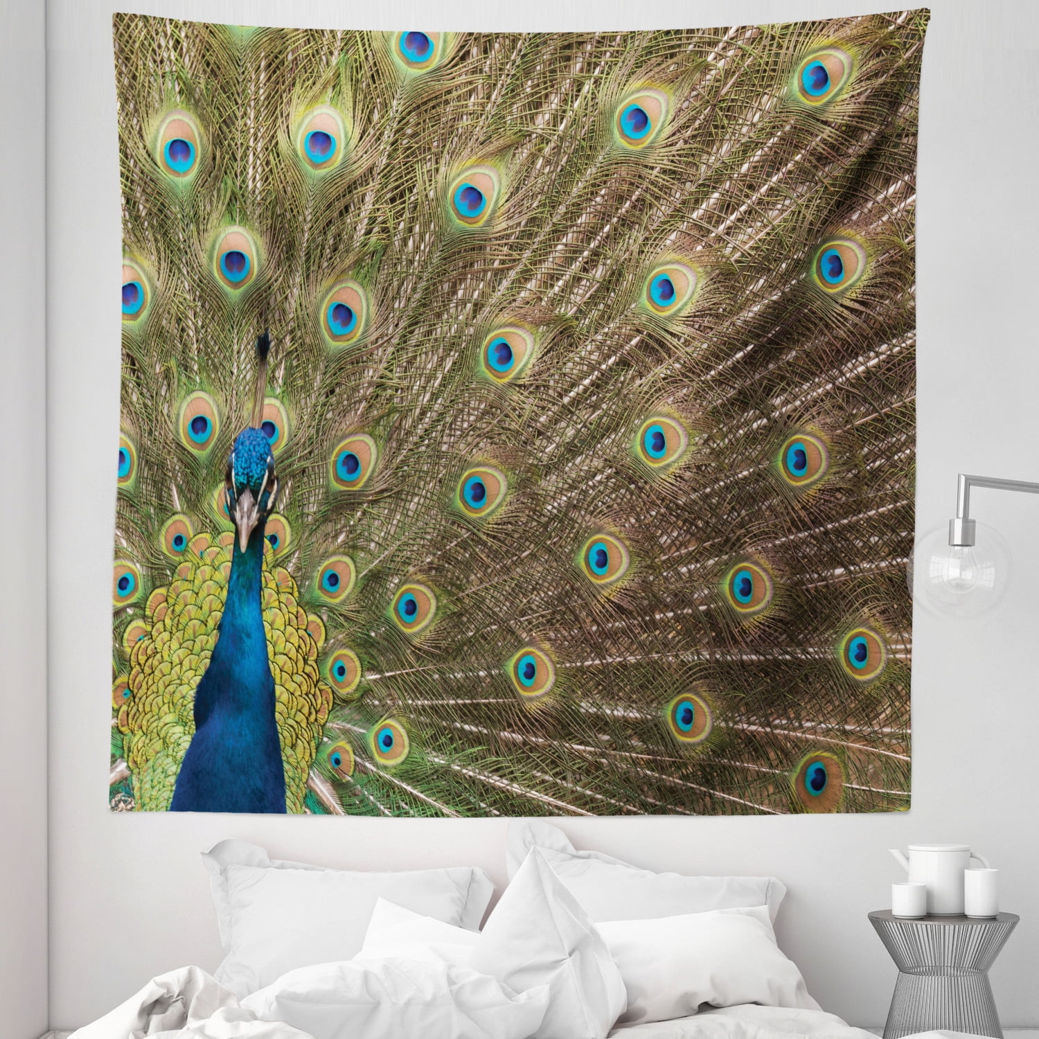 Feather Tapestry, Scene of a Peacock Making the Wheel Dreamy Stunningly ...