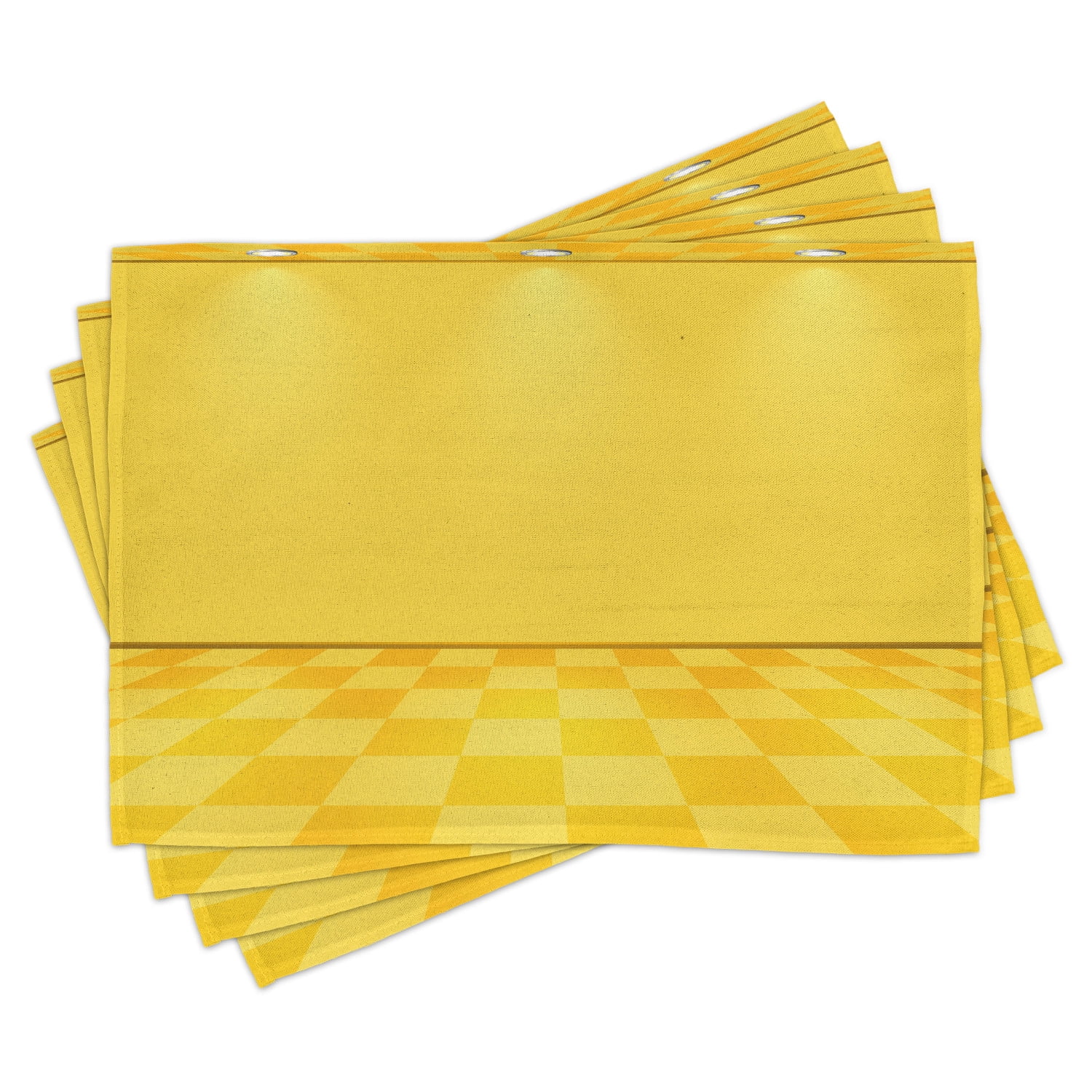 Yellow Placemats Set of 4 Shades of Lemon Yellow in Every Tone Chess ...