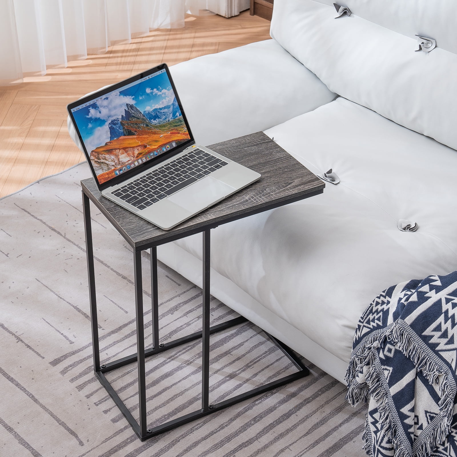 Tcbosik Simple Sofa Side Table C-Type Computer Desk Space-Saving Table ...